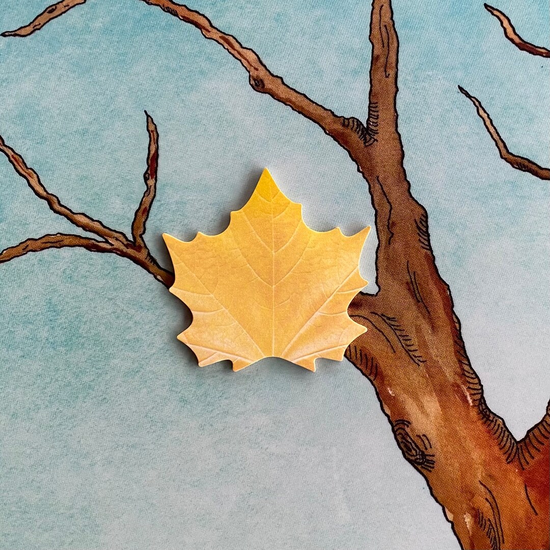 Thankful Tree Leaf Shaped Sticky Notes - Yellow - Etsy