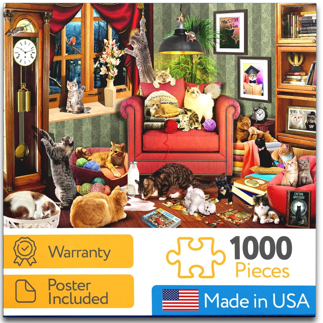 Cats Puzzle 1,000 Piece Jigsaw Puzzle for Cat Lovers - Etsy
