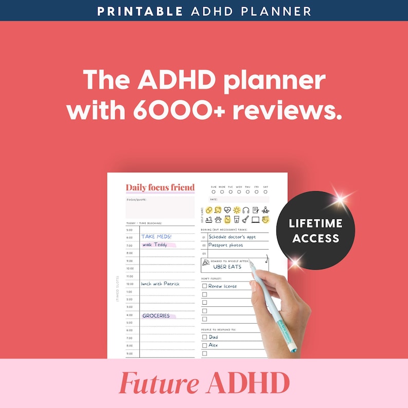 2026 ADHD Printable Planner (sorbet) Daily Focus, Habit Tracker (PDF ...
