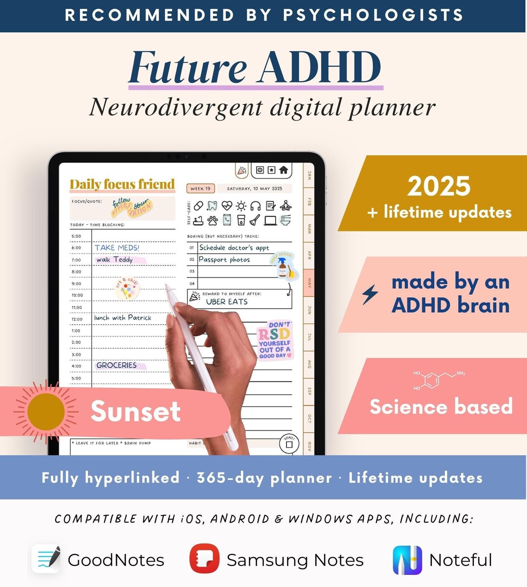 ADHD Digital Planner (made by an Adhder) for Ipad, Goodnotes + Android ...