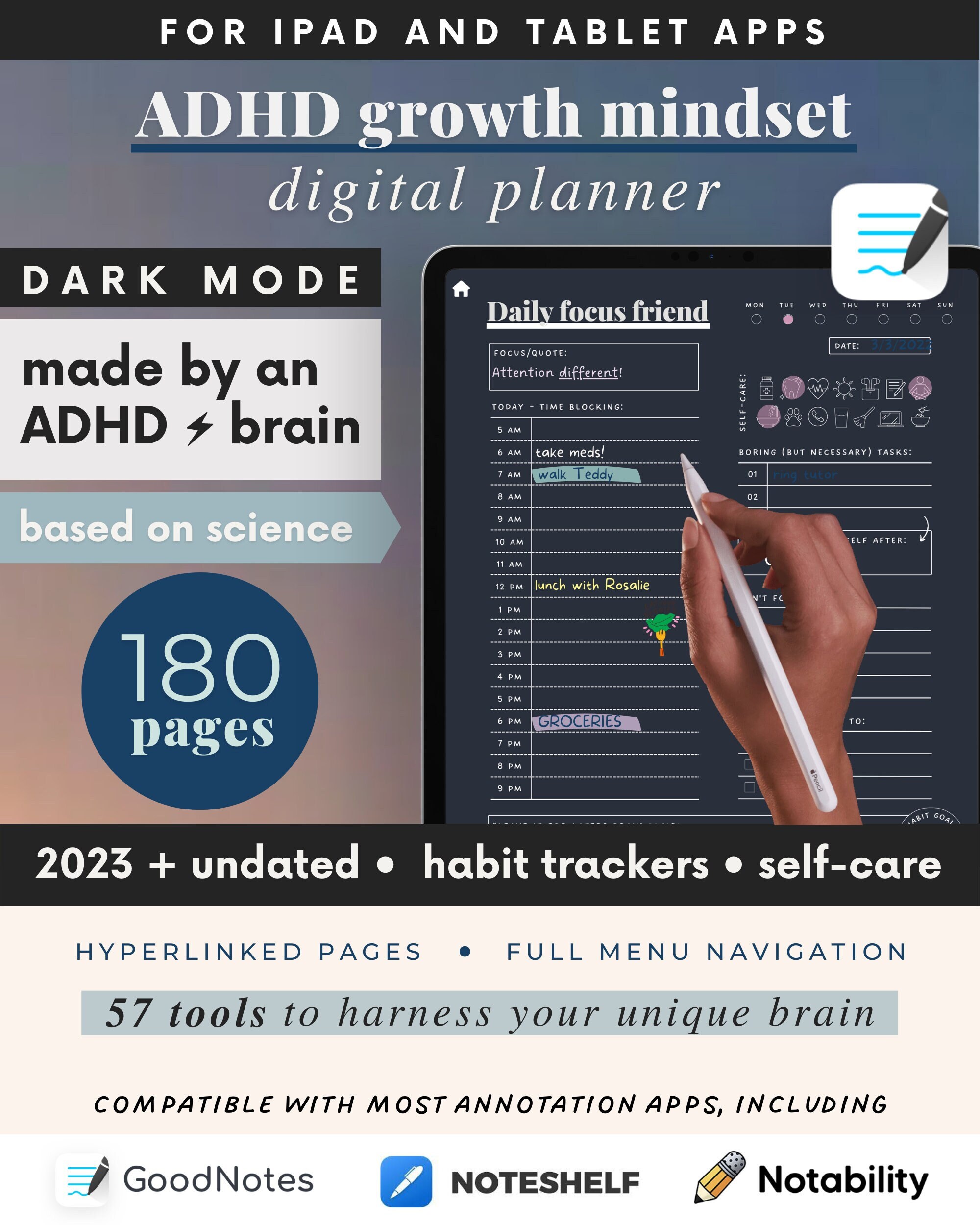 ADHD Digital Planner made by an Adhder for Ipad Goodnotes - Etsy Canada