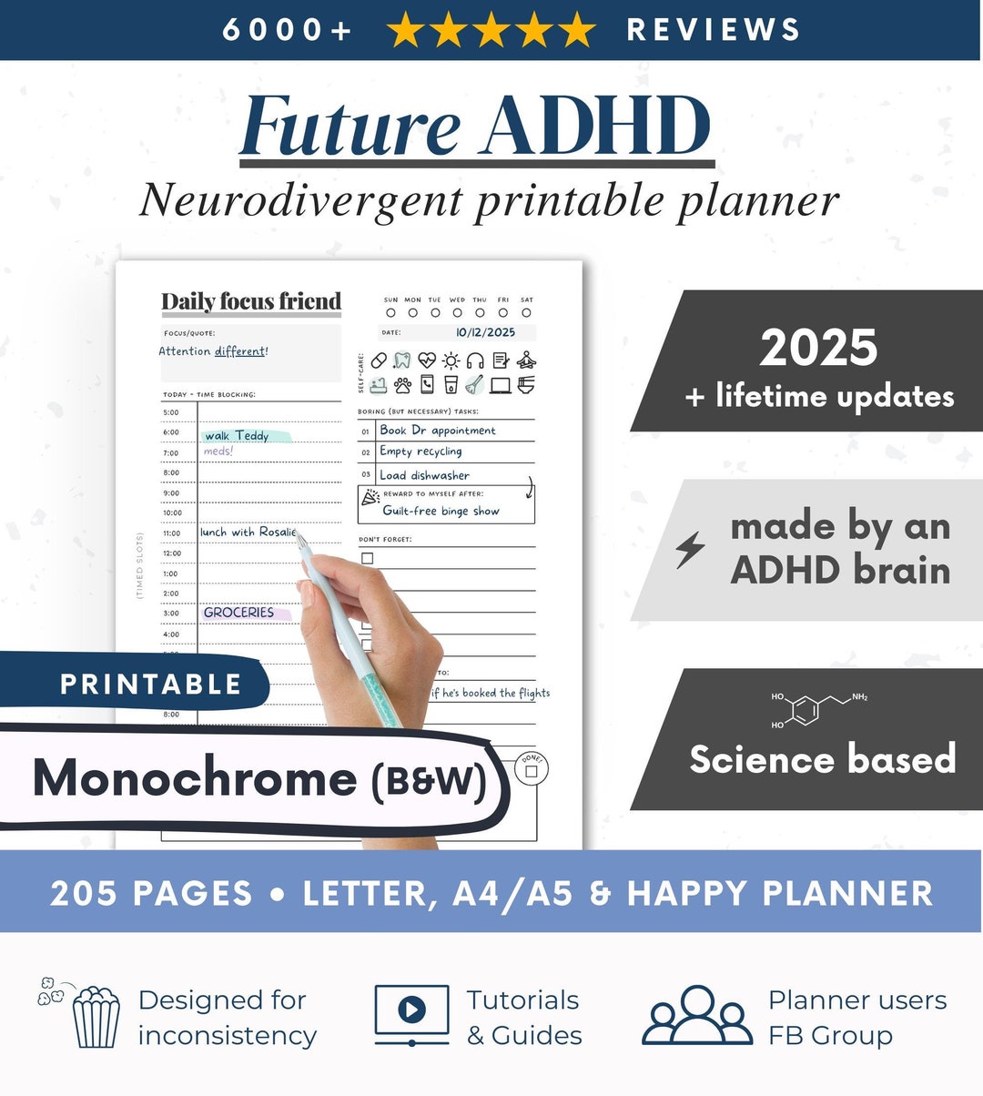 ADHD PRINTABLE Planner realizzato da un ADHDer Diario ADHD per adulti ...