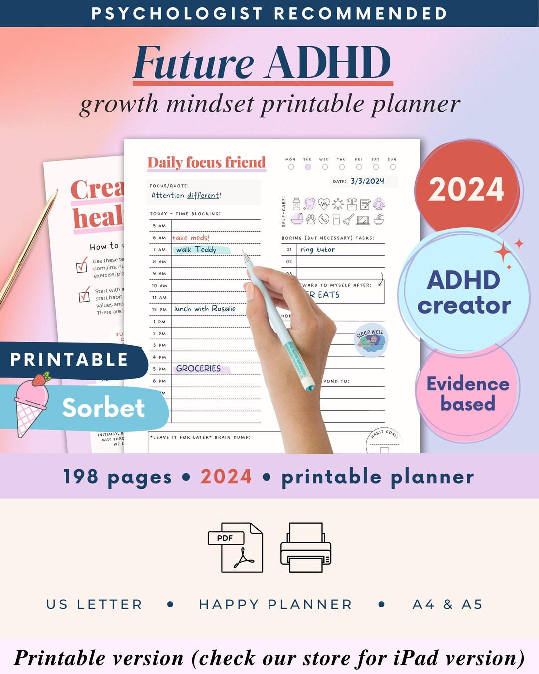 ADHD Planner made by an ADHDer PRINTABLE Adult ADHD - Etsy España