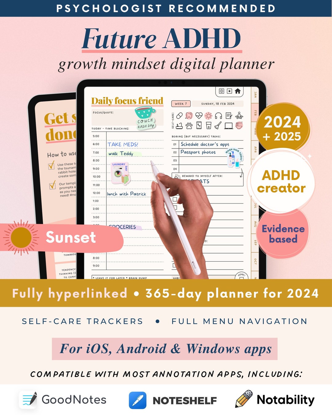 ADHD Digital Planner made by an ADHDer for iPad, Goodnotes Android ...