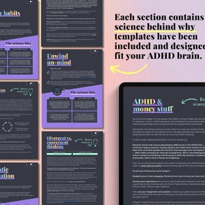 2026 ADHD Digital Planner (dark Rainbow): Self-care and Habit Tracker ...