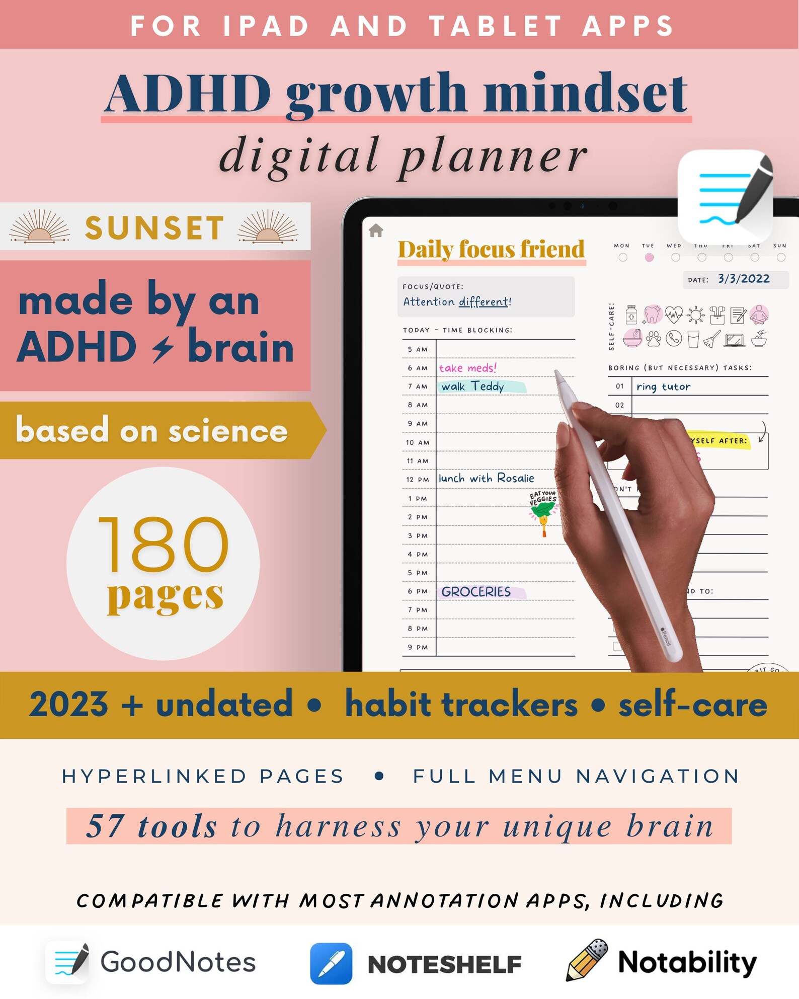 ADHD Digital Planner made by an Adhder for Ipad Goodnotes - Etsy Australia