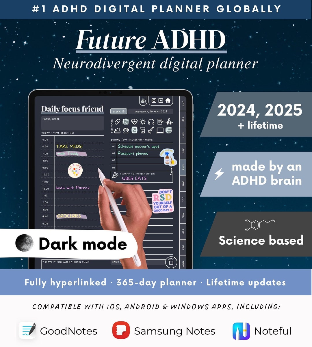 ADHD Digital Planner made by an Adhder for Ipad, Goodnotes Android ...