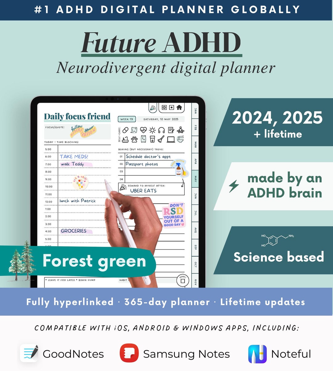 ADHD Digital Planner made by an Adhder for Ipad, Goodnotes Android ...