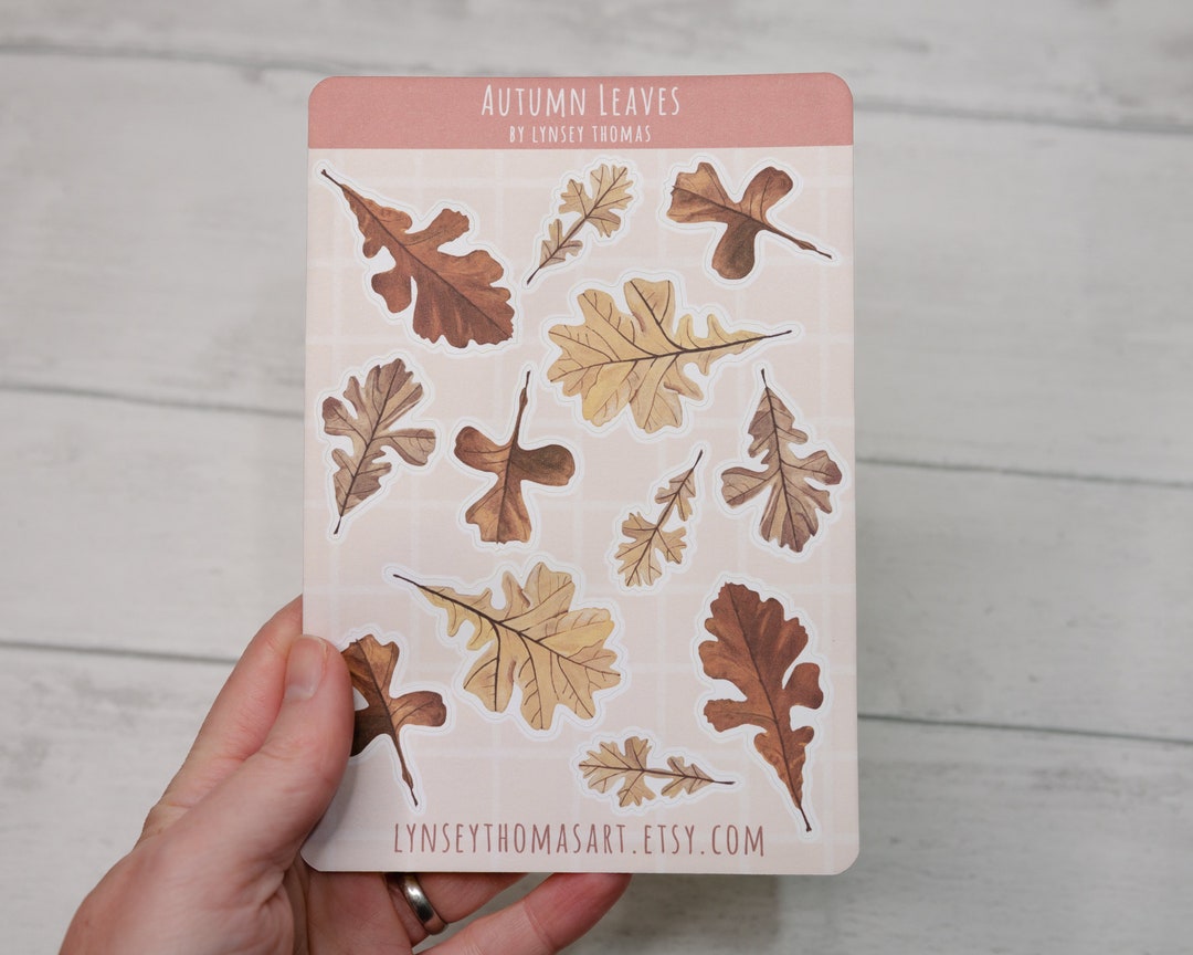 Leaf Stickers, Fall Stickers, Leaf Planner Stickers, Paper Stickers ...
