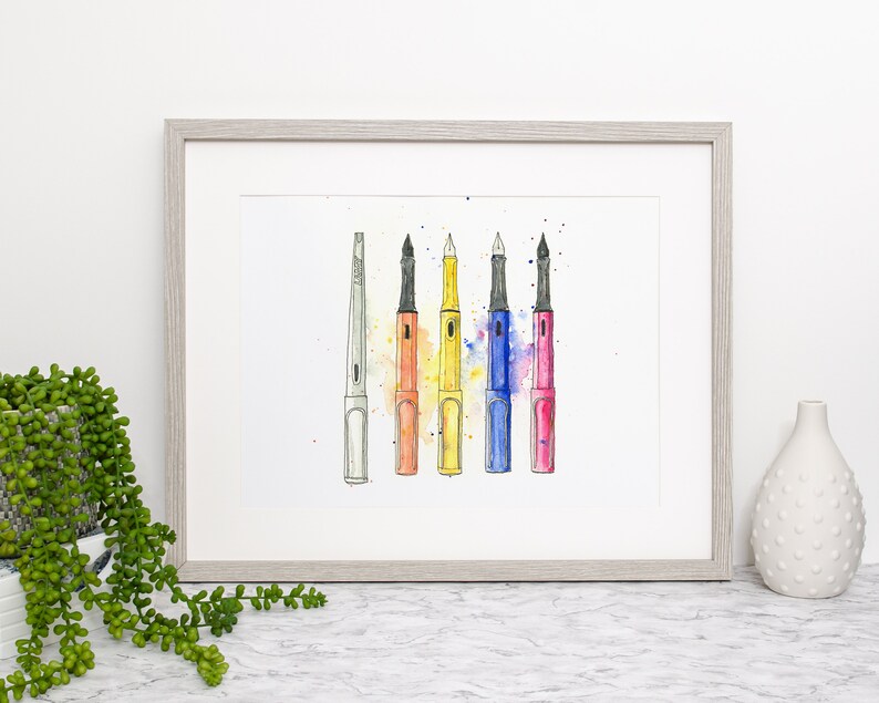 Lamy Pen Art Lamy Pen Sketch Watercolor Pen Art Lamy Lover - Etsy