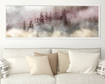 Foggy Mountain Forest Oil Landscape Painting on Canvas | Etsy