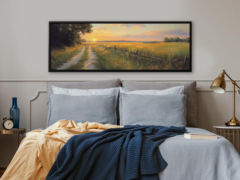 Countryside Landscape – Sunset Dirt Path Panoramic Canvas Print - Etsy