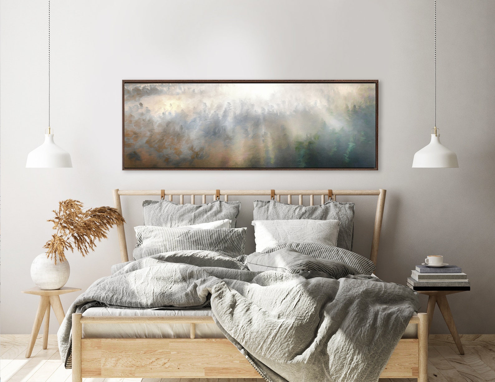 Foggy Mountain Forest Oil Landscape Painting on Canvas - Etsy