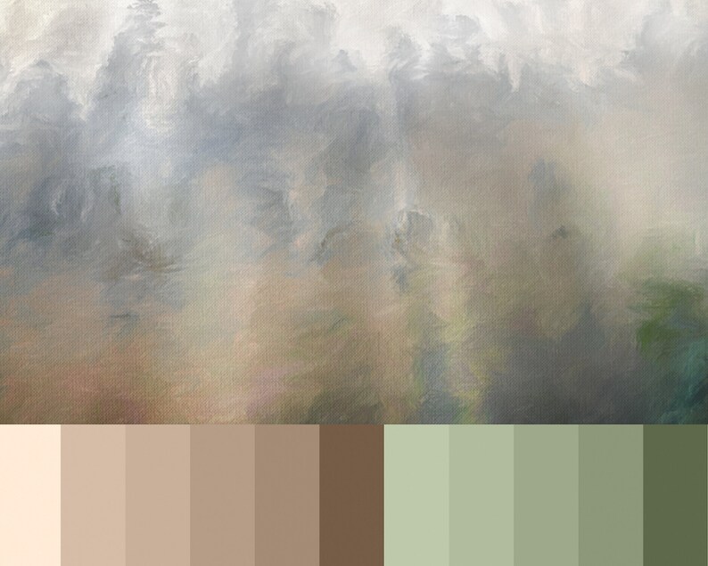 Foggy Mountain Forest Oil Landscape Painting on Canvas - Etsy