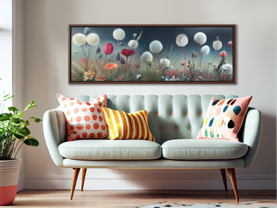 Dandelions in Meadow Wall Art Home Decor on Canvas by Mela - Etsy