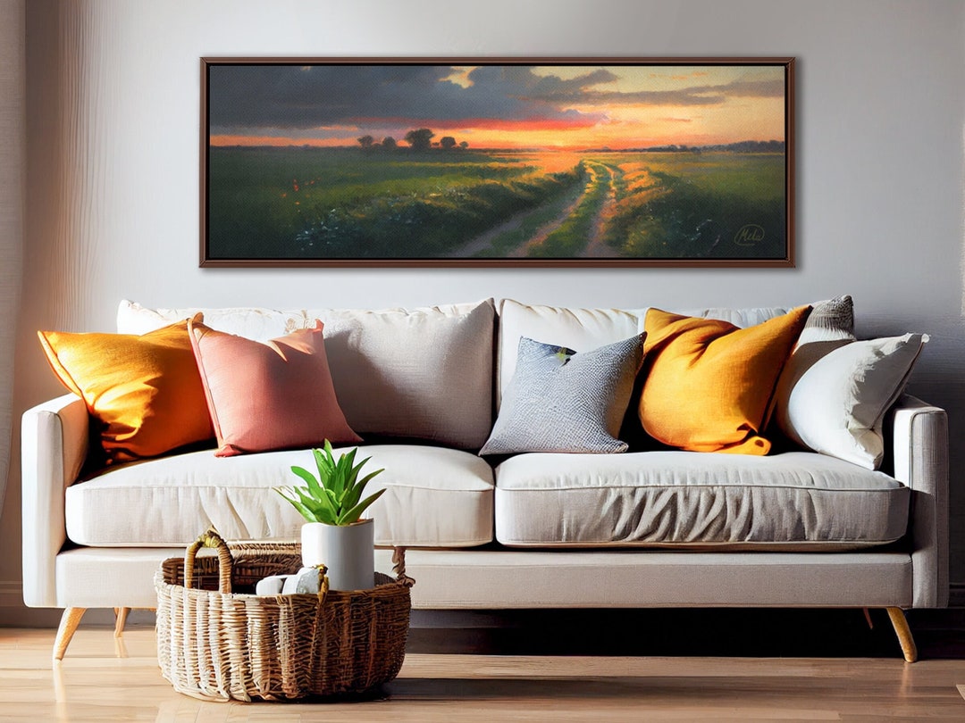 Meadow Path at Sunset Oil Landscape Painting on Canvas by - Etsy