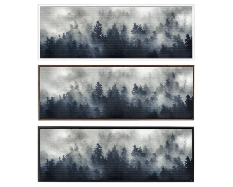 Foggy Mountain Forest Landscape Oil Painting on Canvas | Etsy