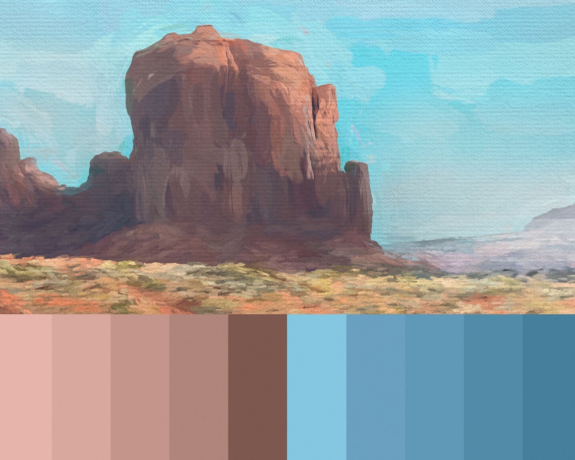 Monument Valley Oil Desert Landscape Painting On Canvas | Etsy