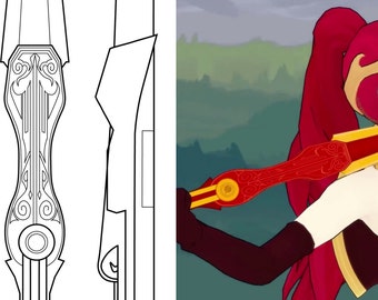 RWBY Cinder Fall Sword blueprint | Etsy