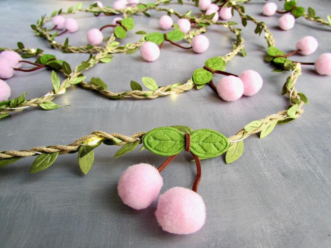 Pink Cherry Fairy Lights. Summer String Lights Garland. Garden Dining Decor. Birthday Party ...
