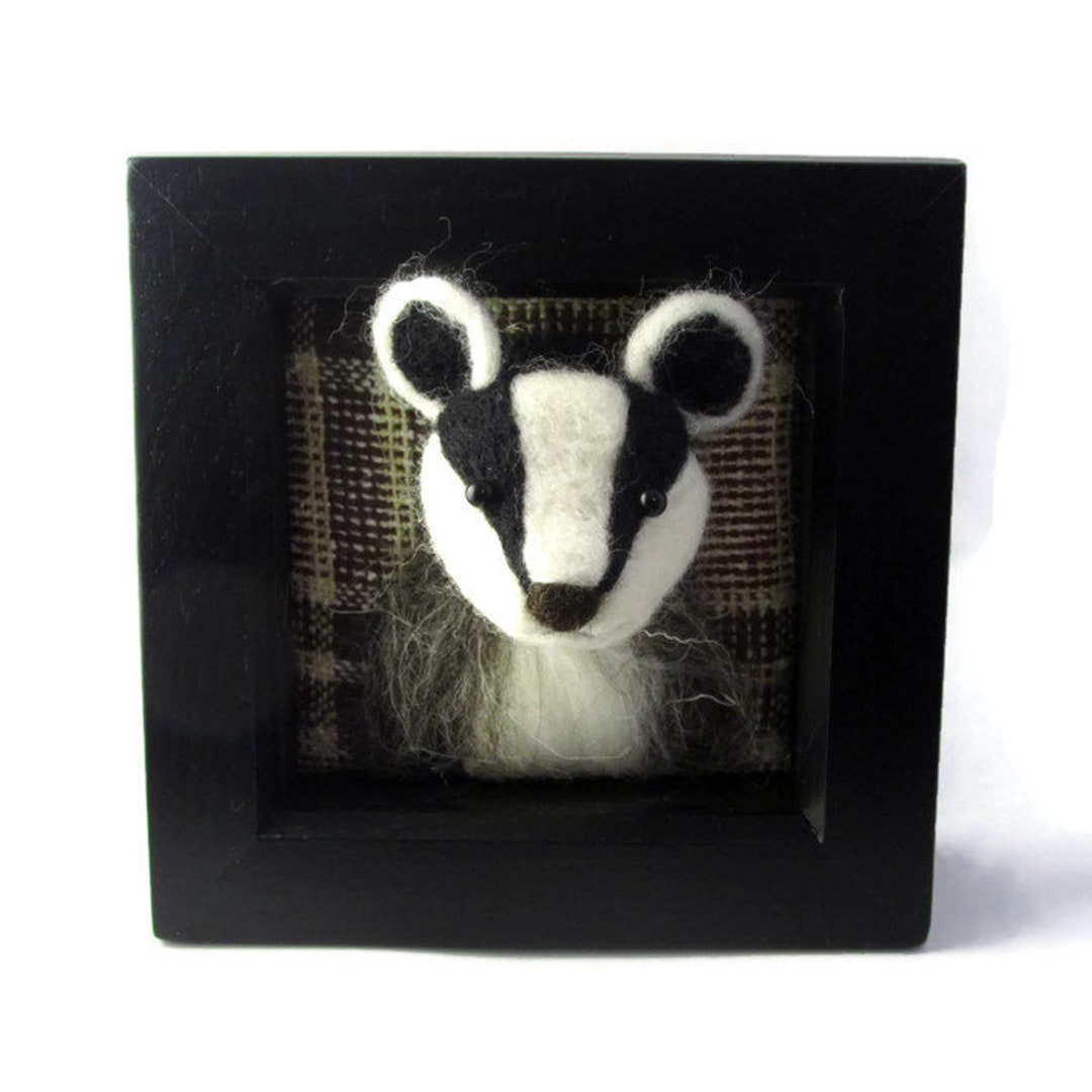 Framed Badger Brooch, 2 in 1 Wearable Art/ Woodland Decor/ Badger ...