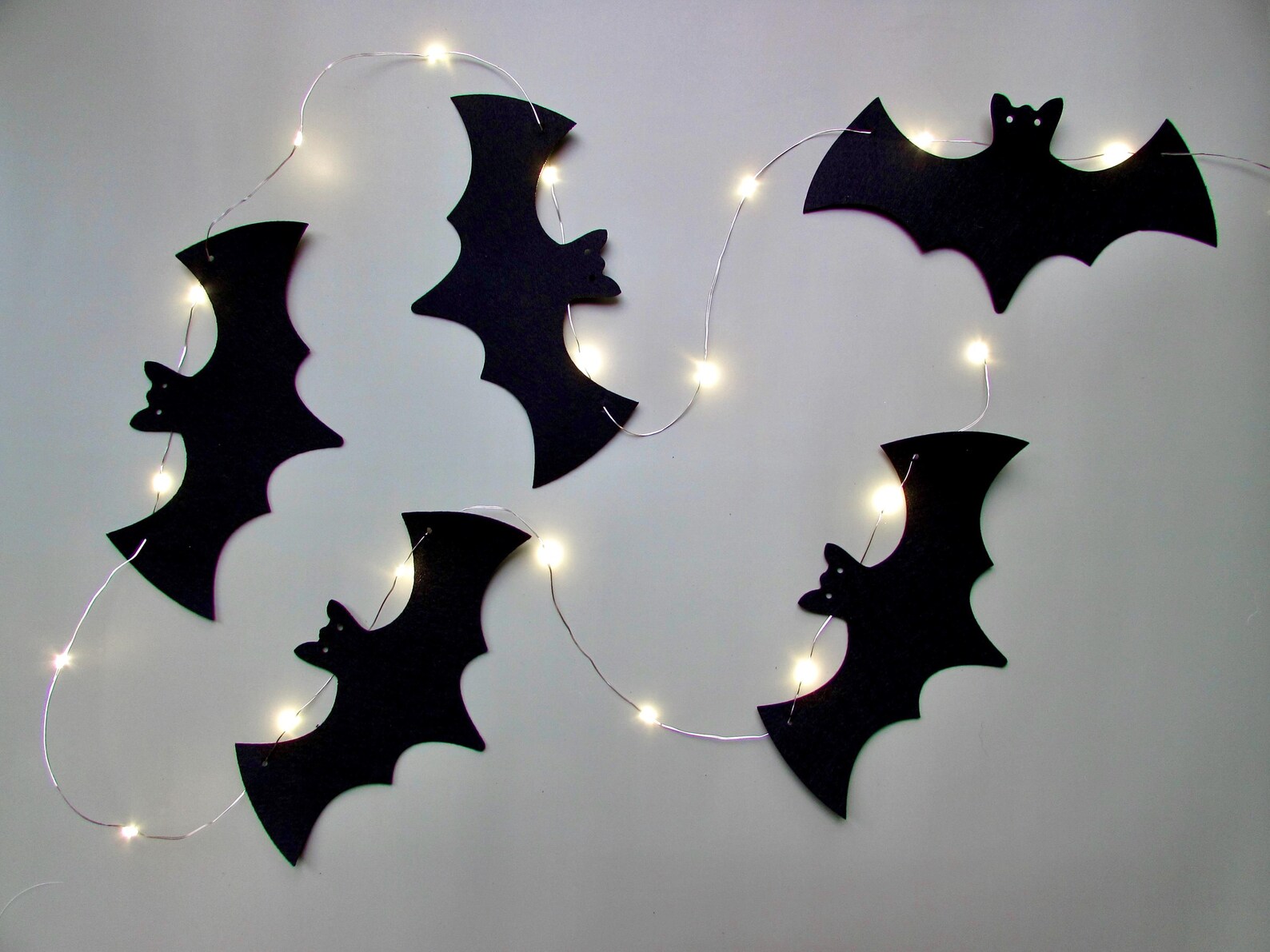 Gothic Black Bat Fairy Lights. Halloween Home Decor String Lights ...