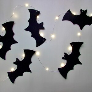 Gothic Black Bat Fairy Lights. Halloween Home Decor String Lights ...