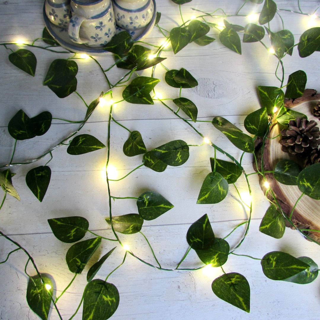 Ivy Leaf Garland String Lights 2m Sets Bundles, Battery Fairy Lights, Evergreen Ivy Bunting ...