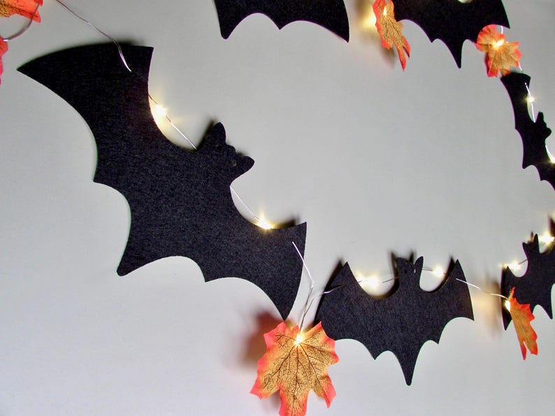 Gothic Black Bat Fairy Lights. Halloween Home Decor String Lights ...