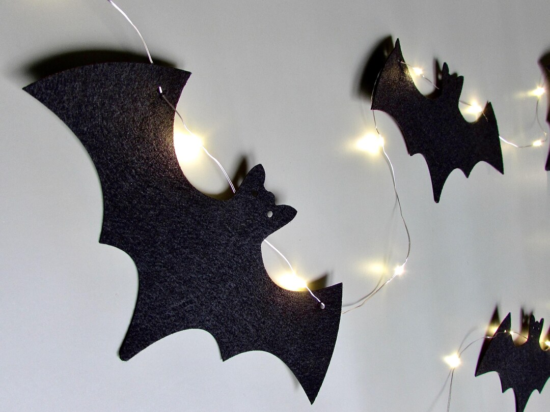 Black Bat String Lights. Whimsigoth Halloween Fairy Lights, Gothic ...