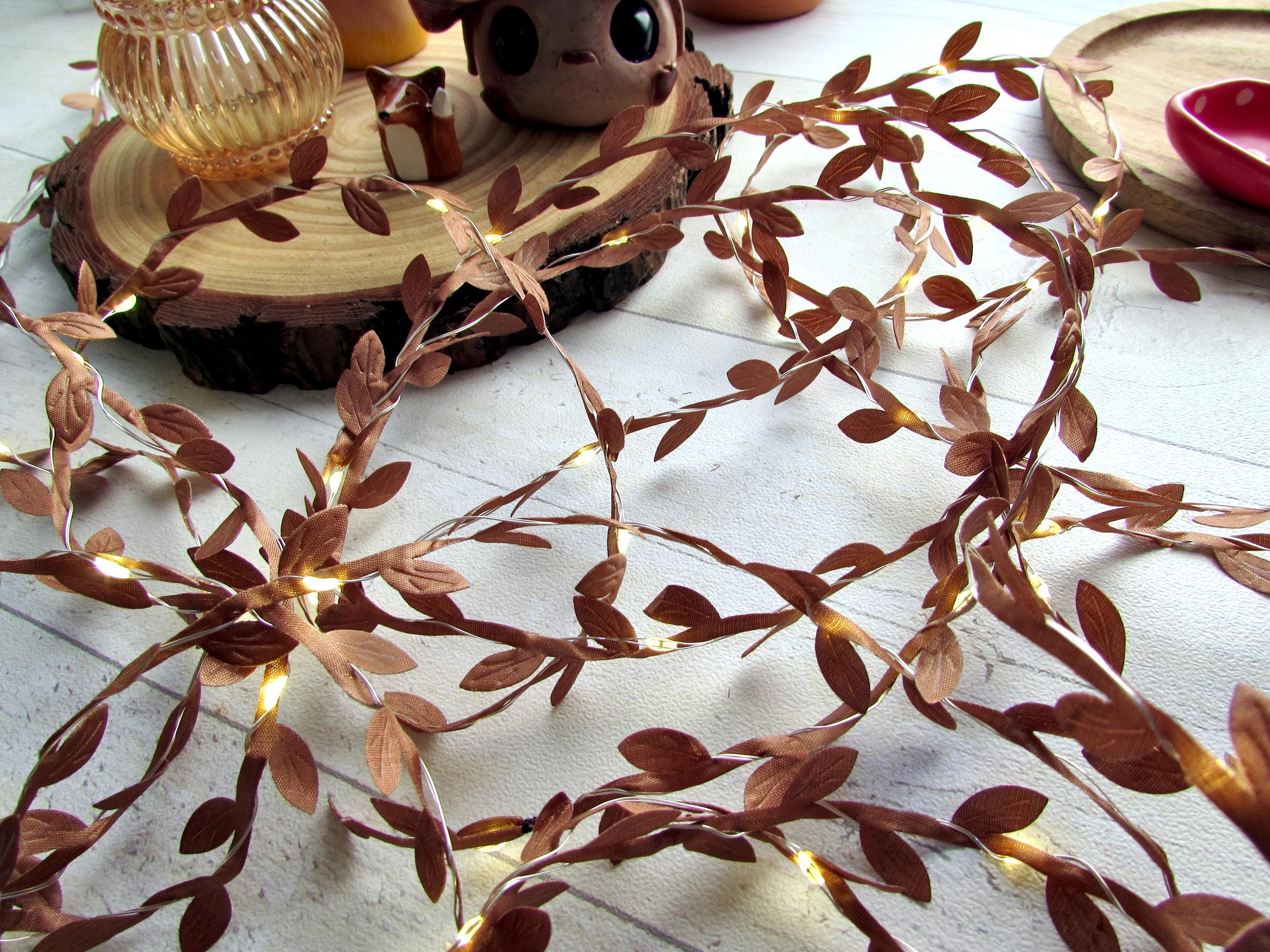 Brown Leaf Fairy Lights. Autumn String Lights. Rustic Fall Home Decor ...