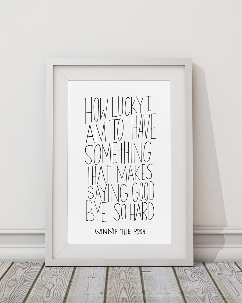 Instant Download Quote Art Print How Lucky I Am, Winnie the Pooh Quotes ...