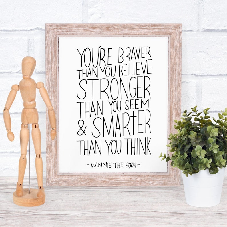 Instant Download Print A. A. Milne Quote Winnie-the-pooh 'you Are ...