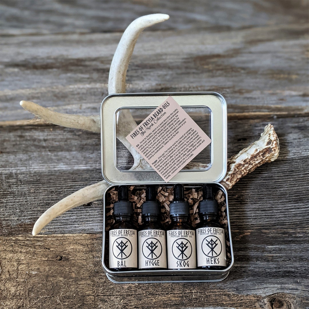 Norsk Collection Gift Tin, Viking Beard Oil Set, Norse Pagan Gift for ...