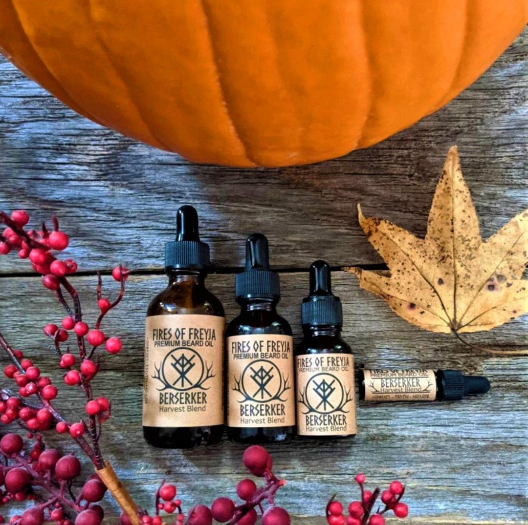 Berserker Harvest Blend Beard Oil, Notes of Autumn Spice, Amber, Musk ...