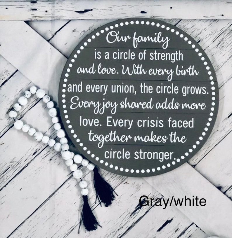 Handmade Family Circle Wood Sign: Farmhouse Decor - Etsy