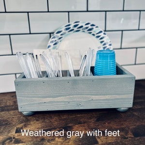 Wooden Picnic Utensil Caddy: Cookout Party Organizer - Etsy