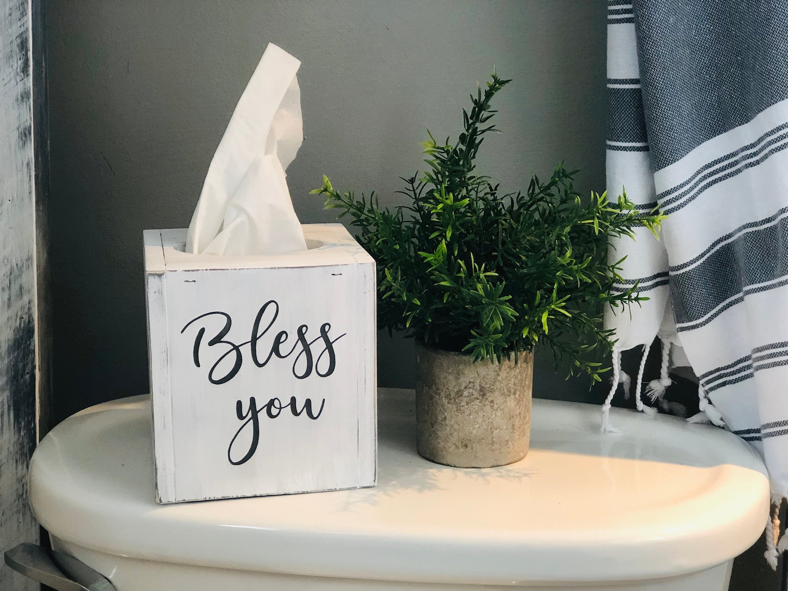 Tissue Box Cover 72 Count Bless You Tissue Box Farmhouse - Etsy