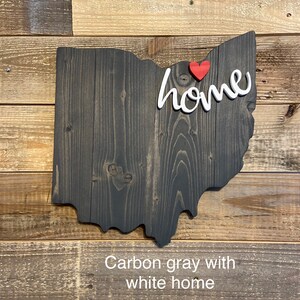 State Cut Out With 3D Home and Heart, State Wood Cut Out, Ohio, States ...