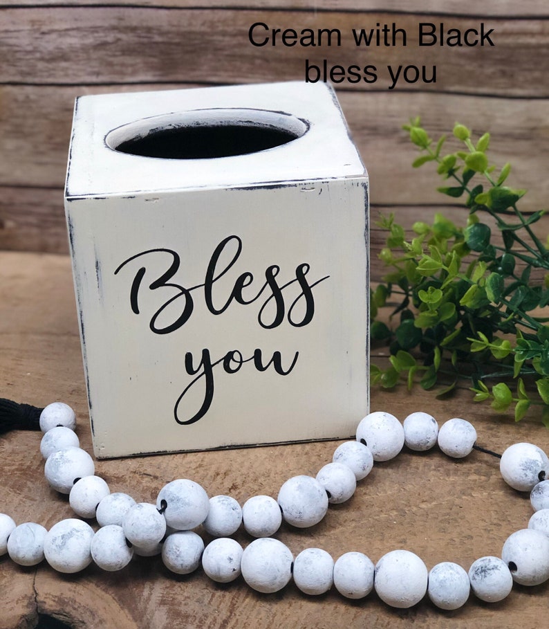 Tissue Box Cover 72 Count Bless You Tissue Box Farmhouse - Etsy
