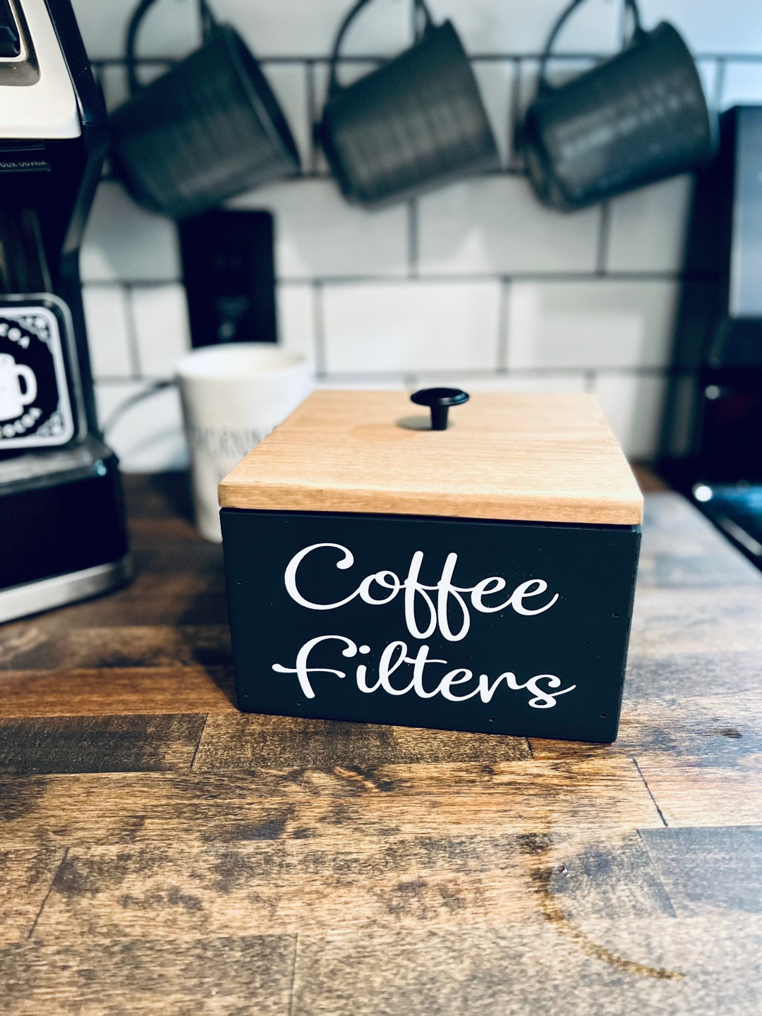 Coffee Filter Holder, Coffee Filters Box, Coffee Bar Storage, Coffee ...