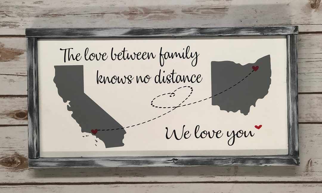 The Love Between Family Knows No Distance, Farmhouse Sign, Modern ...