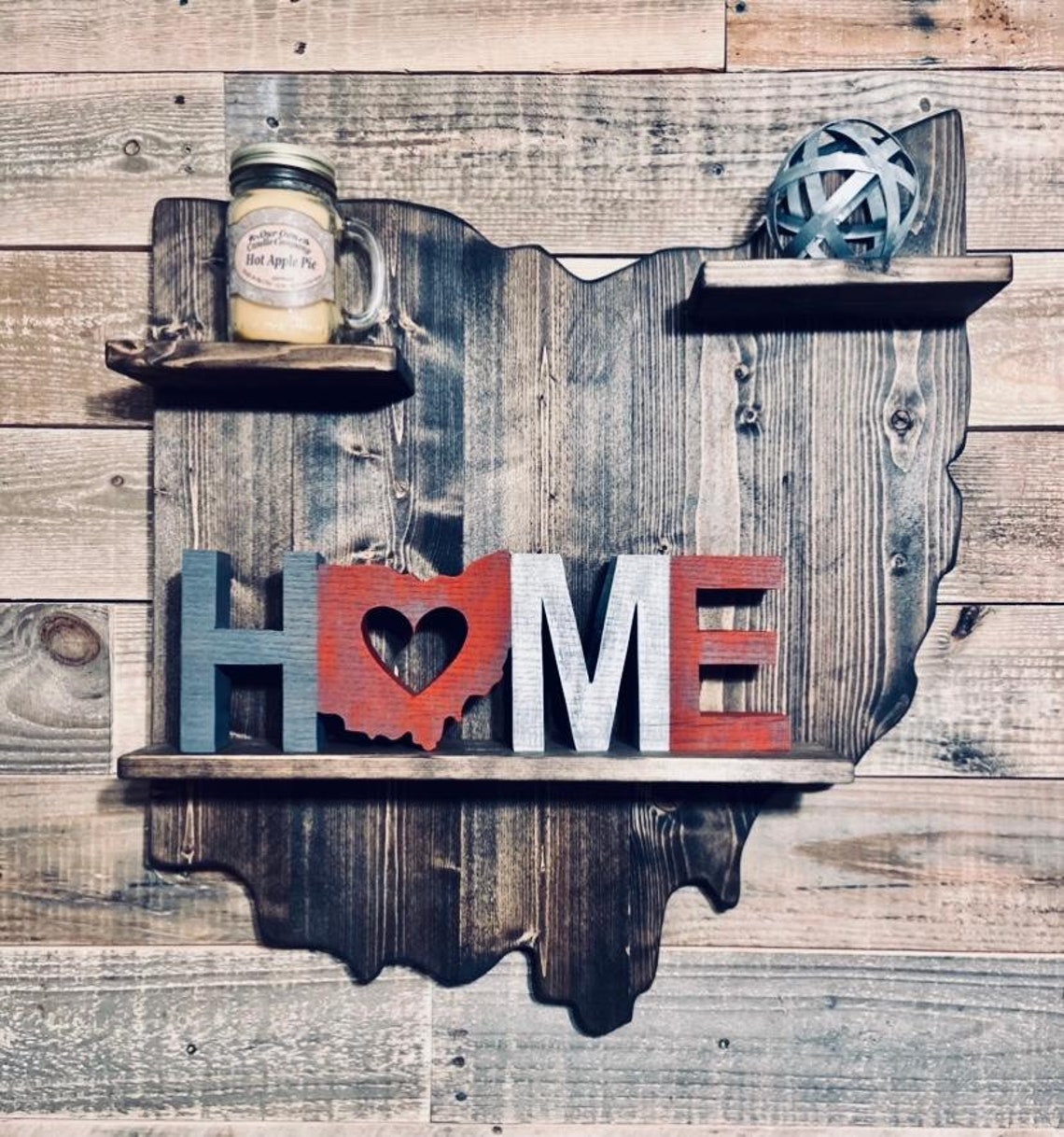 Ohio Shelf Ohio Decor. Rustic Decor Mancave Cleveland - Etsy