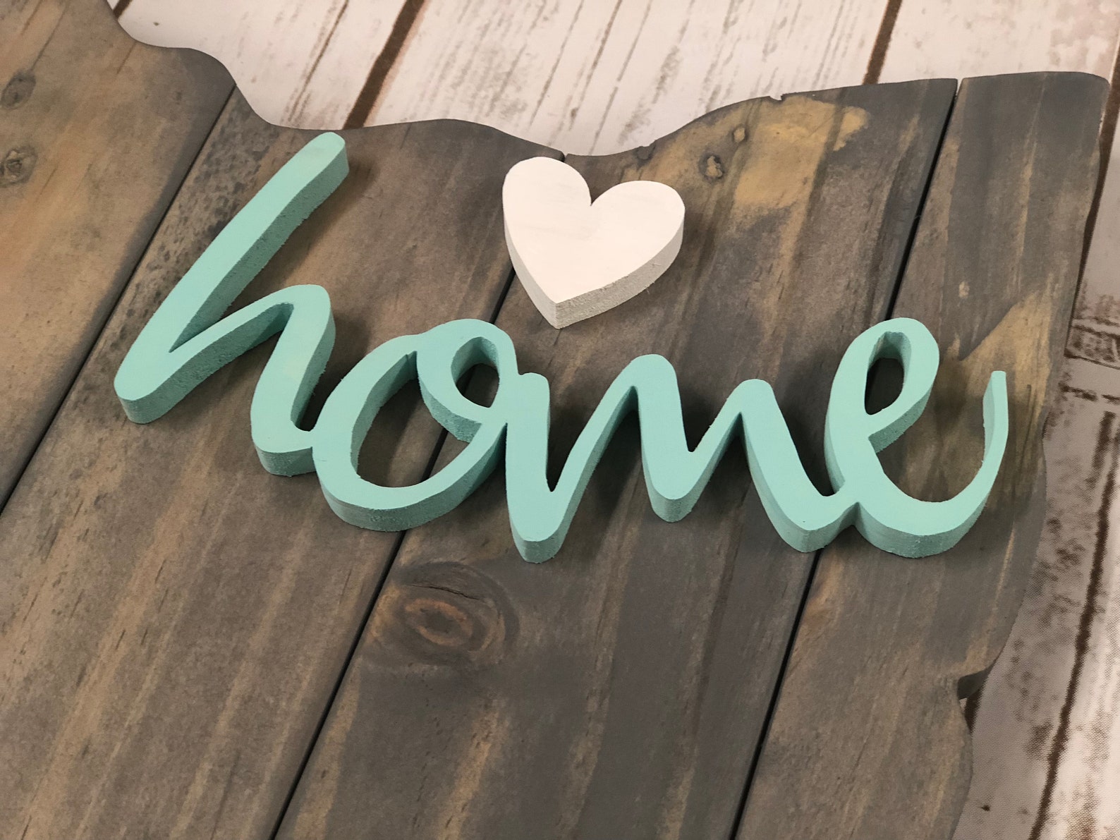 Ohio cut out with 3D home and heart ohio wood cut out | Etsy