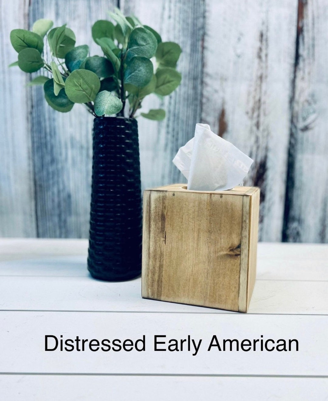 Tissue Box Cover | Distressed Farmhouse Tissue Box Cover | Tissue Box ...