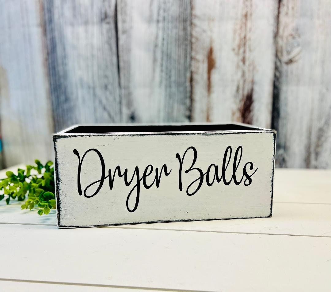 Handmade Wood Dryer Ball Storage Box: Farmhouse Laundry Decor - Etsy