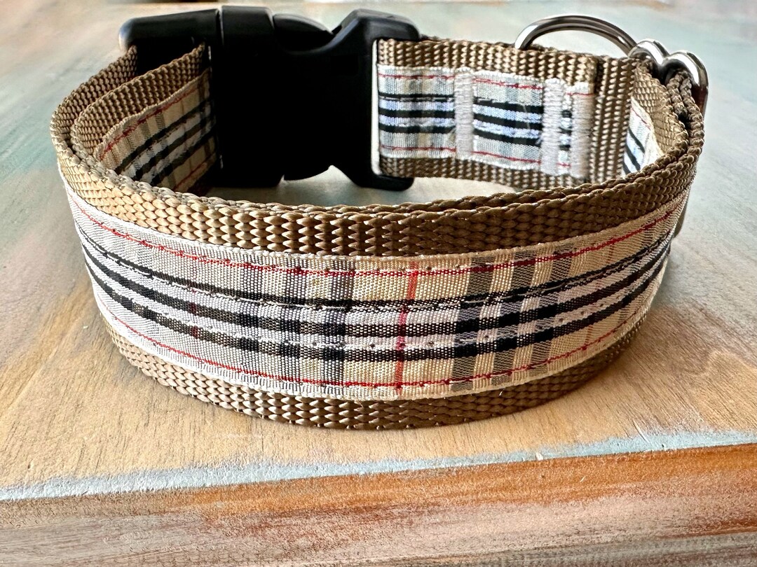 1.5 Furberry Dog Collar Ten Plaid Soft Cotton Collar for Male Dog or ...