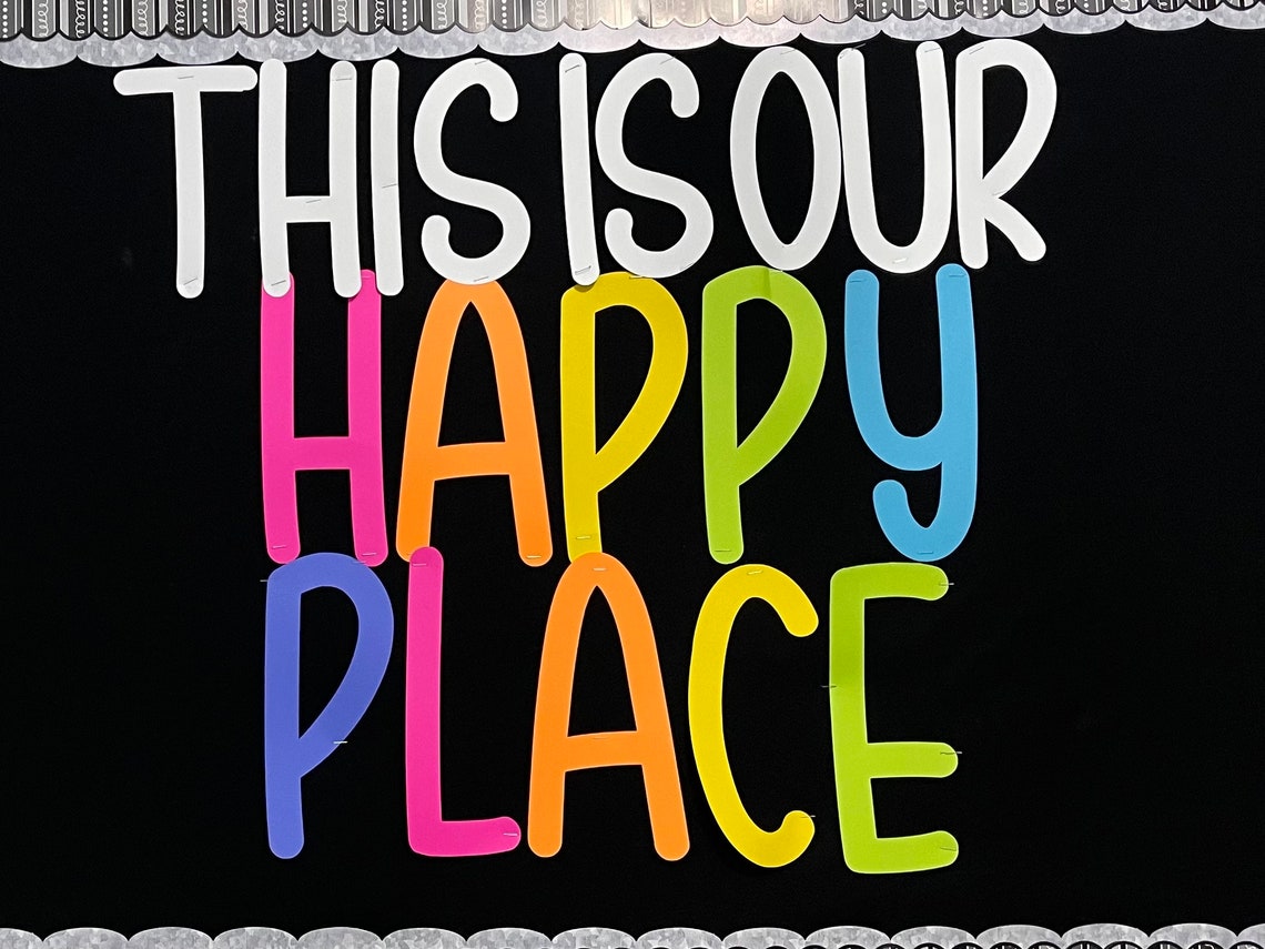 This is Our Happy Place - Bulletin Message Board Die Cut Cardstock ...