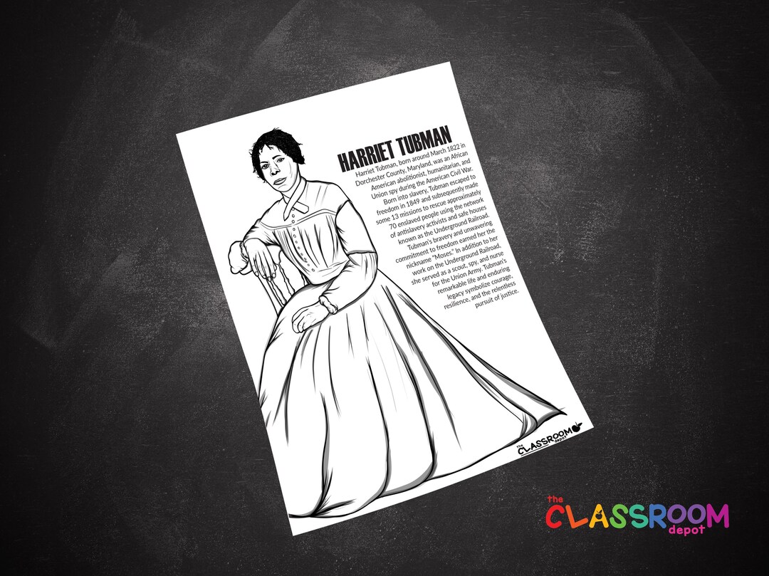 Harriet Tubman Black History Month Coloring Sheet - Etsy