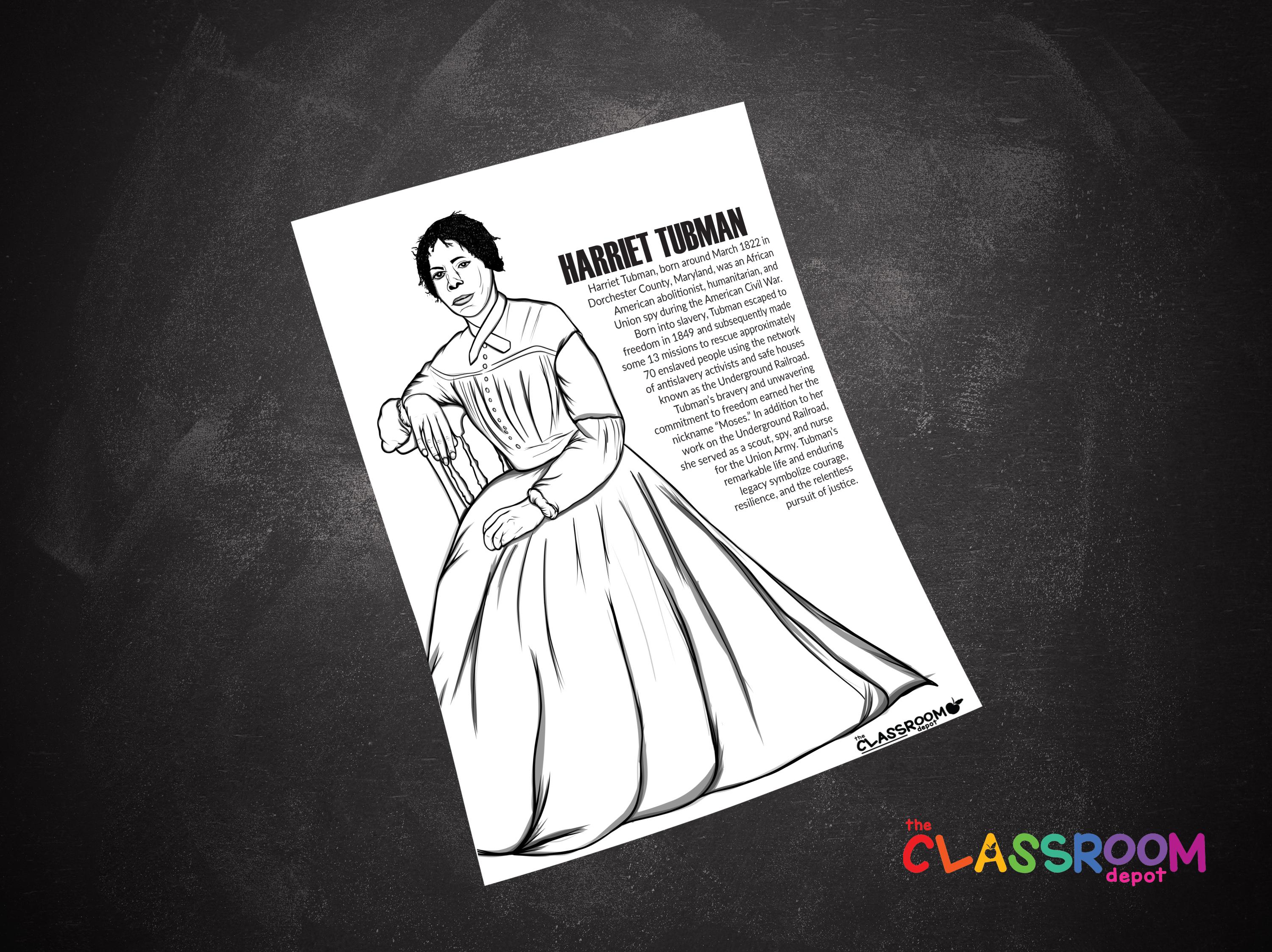 Harriet Tubman Black History Month Coloring Sheet - Etsy